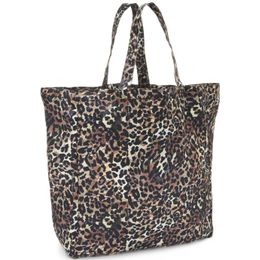 Strandtasche Vivance "Shopper", Gr. B/H/T: 46cm x 45cm x 21cm, braun (braun, schwarz), Textil, animal-print, gemustert, mehrfarbig, Taschen, XXL Beachtasche Sommertasche in modischer Leo Optik VEGAN