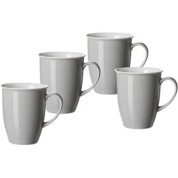 Ritzenhoff & Breker Becher RITZENHOFF & BREKER "Doppio", grau, H:10cm Ø:9cm, Porzellan, Trinkgefäße, 4-teilig
