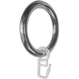 Gardinenring Garesa "Kunststoffring mit Haken" Gr. 1, grau (chromfarben), Ø:28cm, Gardinenbefestigungen, für Durchmesser bis 28mm, einfache Montage