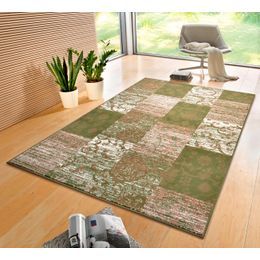 Teppich Hanse Home "Bloques", beige (creme, grün), B:80cm H:9mm L:150cm, Polypropylen (PP), Teppiche, Kurzflor, Weich, Mehrfarbig, Wohnzimmer, Schlafzimmer, Esszimmer