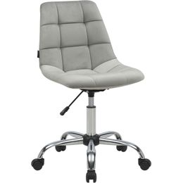 Bürostuhl Inosign "STAVELY", grau (hellgrau), B:60cm H:97cm T:57cm, plywood, foam, fabric, metal base, Stühle, Schreibtischstuhl