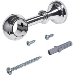 Träger Liedeco "Thüringen" Gr. 1, grau (chromfarben), L:12,5cm, Gardinenstangenhalterungen, für Gardinenstangen Ø 28 mm