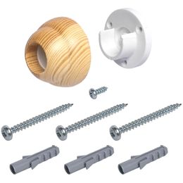 Wandträger Liedeco "Thüringen", beige (kiefer), Ø:2,8cm, Gardinenstangenhalterungen, für Gardinenstangen Ø 28 mm