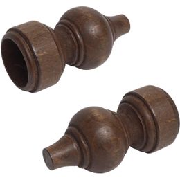 Gardinenstangen-Endstück Liedeco, braun (nussbaum), Ø:2,8cm, Gardinenstangenendstücke, für Gardinenstange Ø 28 mm