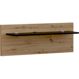 Aufsatzpaneel Wiemann "Mainau", braun (bianco, eiche, nachbildung), B:50cm H:20cm T:12cm, Glas, Holzwerkstoff, M&ouml;belaufs&auml;tze, wahlweise mit LED-Beleuchtung