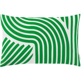 Kissenbezüge Tom Tailor HOME "Organic Waves", grün (grasgrün, hellgrün), B:50cm L:30cm, Baumwolle, Obermaterial: 100% Baumwolle, Kissenbezüge, aus Baumwolle (BCI)