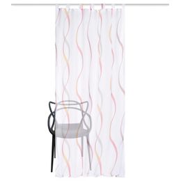 Vorhang Home Wohnideen "SCHLAUFENSCHAL" Gr. 1, rot, B:140cm H:245cm, Voile, Polyester, Gardinen, Schlaufenschal bedruckt