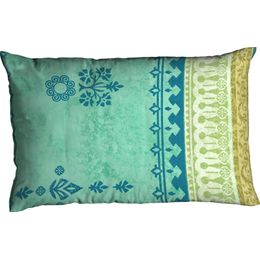 Kissenbezug CASATEX "Indi", blau (türkis), B:80cm L:40cm, Satin, Obermaterial: 100% Baumwolle, Kissenbezüge, Kissenbezug mit Ornamenten, passend zur Bettwäsche in Qualität Satin