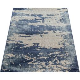 Teppich Paco Home "Victory 601", blau, B:120cm H:15mm L:170cm, Polypropylen (PP), Teppiche, Kurzflor, Vintage Design, Wohnzimmer