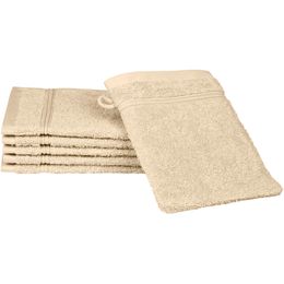 Waschhandschuh Ross "Rubin", beige (natur), B:16cm L:22cm, Baumwolle, Waschlappen, 100% Baumwolle
