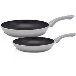 Krüger Pfannen-Set KRÜGER "London", grau, Pfannen, Ø 24/28 cm, Induktion