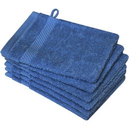 Waschhandschuh Dyckhoff "Planet", blau, B:16cm L:21cm, Walkfrottier, Waschlappen, 450 g/m², aus reiner Baumwolle, trocknergeeignet