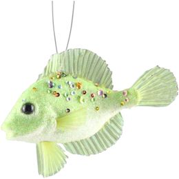 Dekofigur AM Design "Styropor-Fisch", grün, B:10cm H:4cm, Styropor, Dekofiguren, in Handarbeit gefertigt