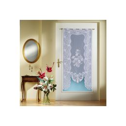 Weckbrodt-Gardinen Scheibengardine WECKBRODT "Saarlouis", weiß, B:78cm H:175cm, Jacquard, Polyester, Gardinen, Jacquard, Türvorhang, Gardine, floral, HxB: 175x78 cm, Store