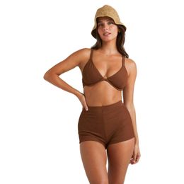 Bade-Shirt Billabong "Sunrays Reese", Damen, Gr. XS, Cup B, braun (toasted coconut), 83% Nylon, 17% Elasthan, Bikini-Oberteile