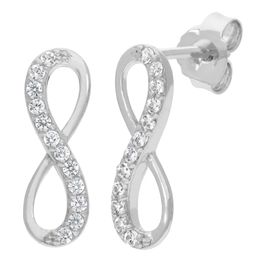Paar Ohrstecker Vivance "Infinity", silber (silber 925), Ohrringe, Damen, Silber 925 (Sterlingsilber)
