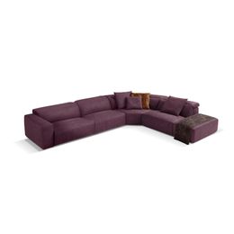 Ecksofa Egoitaliano "Beverly, extravangantes Designsofa mit erstklassigem Sitzkomfort", lila (plum), B:378cm H:95cm T:282cm, Sofas, Ecksofa, wahlweise mit elektrischer Relaxfunktion, Kopfteilverstellung
