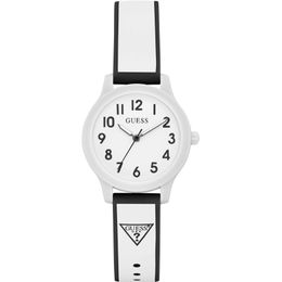 Quarzuhr Guess "JESSE", weiß (weiß, schwarz), Armbanduhren, Kinder, Armbanduhr, Kinderuhr, Mädchen, Junge, Geschenkidee, Silikonarmband