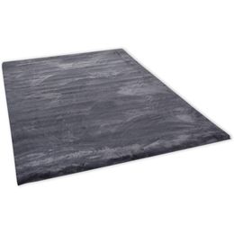 Fellteppich Gino Falcone "Kuschelteppich Chiara", grau (anthrazit), B:40cm H:30mm L:60cm, Polyester, Teppiche, Fellteppich, Kunstfell, Kaninchenfell-Haptik, besonders weicher Langflor