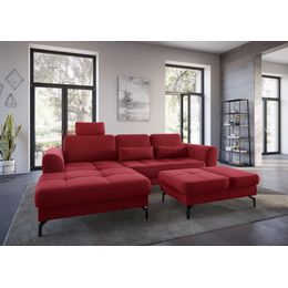 Sit & More Sofakissen SIT & MORE "Bendigo", rot, B:65cm H:25cm T:10cm, Polsterauflagen, Sofa-Zubehör Deko-Kissen Sofakissen, im 2-er Set