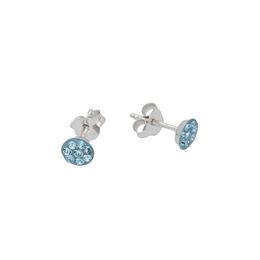 Paar Ohrstecker Vivance "Blaue Kristalle", silber (silber 925), Ohrringe, Damen, Silber 925 (Sterlingsilber)