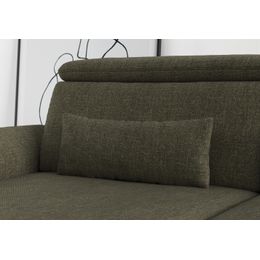 Sofakissen Places of Style "Fjord", grün (khaki), B:65cm H:25cm T:10cm, 100% Polyester, Polsterauflagen