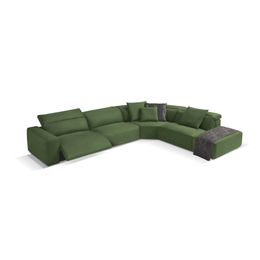 Ecksofa Egoitaliano "Beverly, extravangantes Designsofa mit erstklassigem Sitzkomfort", gr&uuml;n (sprite), B:378cm H:95cm T:282cm, Sofas, Ecksofa, wahlweise mit elektrischer Relaxfunktion, Kopfteilverstellung