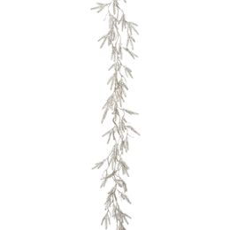 Winterliche Kunstpflanze Creativ green "Weihnachtsdeko, Weihnachtsgirlande", silber (silberfarben), B:12cm H:7cm L:180cm, Kunststoff, Kunstpflanzen, Weihnachtsgirlande, Girlande, silberfarbenfarbene Optik