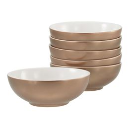 Müslischale Creatable "Golden Days, Schale 6-tlg", weiß, Ø:16cm, Steinzeug, Schüsseln, Goldfarbene Spezialglasur