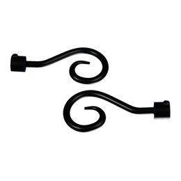 Gardinenstangen-Endstück Liedeco "Apoll", schwarz, H:5,5cm L:12cm Ø:1,6cm, Gardinenstangenendstücke, für Gardinenstangen Ø 16 mm