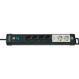 Fa.Brennenstuhl Steckdosenleiste BRENNENSTUHL "Premium-Line", schwarz (schwarz, lichtgrau), B:9,5cm H:50cm T:6,7cm, Steckdosenleisten, mit permanenten und schaltbaren Steckdosen
