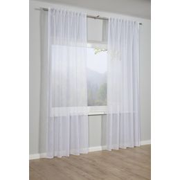 Gardine Gardinia "Schal mit Gardinenband Ausbrenner Grafik", weiß, B:140cm H:245cm, Obermaterial: 50% Polyester, 50% Viskose, Gardinen, Stoff Ausbrenner Graphic