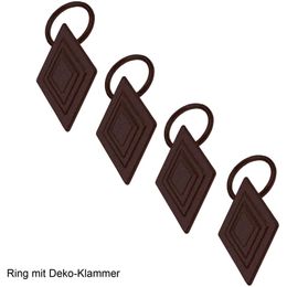Gardinenring Liedeco Gr. 1, braun (rostbraun), Ø:1,6cm, Metall, Gardinenbefestigungen, für Gardinenstangen Ø 16 mm