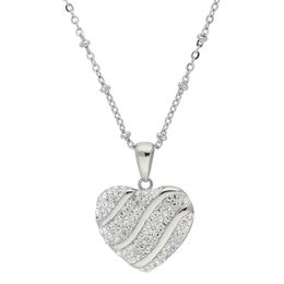 Edelstahlkette Vivance "Herz", silber (silber 925), Halsketten, Damen, Edelstahl, Edelstahlkette