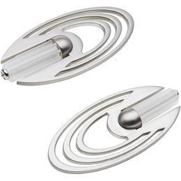 Gardinenstangen-Endstück Liedeco "Endstück, Endknopf Saturn für 12 mm Stangen" Gr. 1, silber (edelstahlfarben), H:3,3cm L:7,2cm, Gardinenstangenendstücke, Endstück, Endknopf