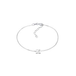 Armband Elli "Buchstaben Initialen Anhänger K 925 Silber" Gr. 16, silber, Armbänder, Damen, 16cm, ohne Stein, Silber 925 (Sterlingsilber)