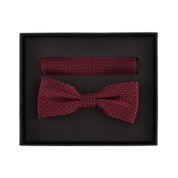Fliege Venti "Venti Set aus Fliege und Einstecktuch gemustert", Herren, rot (mittelrot), 100% Seide, Fliegen