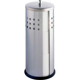 Toiletten-Ersatzrollenhalter Wenko "Ancona", silber (silberfarben), B:13cm H:34cm L:13cm, Edelstahl, Toilettenpapierhalter, Edelstahl, rostfrei