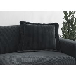 Sofakissen Trendmanufaktur "Bourbon", grau (anthrazit), B:70cm H:12cm T:70cm, Stoff, Polsterauflagen, Sofakissen, modernes Flatkissen 70x70 cm, in trendigem Cord erh&auml;ltlich, universal