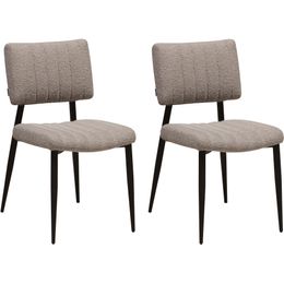 Esszimmerstuhl OMG DESIGN "Dirk", braun (toffee, schwarz), B:46cm H:85cm T:62cm, Stühle, moderner Boucle Bezug, bequem gepolstert