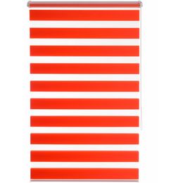 Doppelrollo K-home "Ancona" Gr. 1, rot (apricot), B:40cm H:150cm, Polyester, Rollos, im Fixmaß