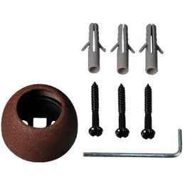 Wandbefestigung Liedeco Gr. 1, braun (rostbraun), Ø:1,6cm, Gardinenstangenhalterungen, für Gardinenstangen Ø 20 mm