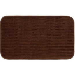 Gözze Badematte GÖZZE "Berlin", braun (schoko), H:7mm, Polyester, Badematten, Badteppich, Uni Farben, Cord Optik, waschbar