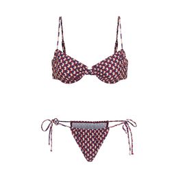 Lscn By Lascana Bikini Damen Gr&ouml;&szlig;e L ecru / navy / bordeaux