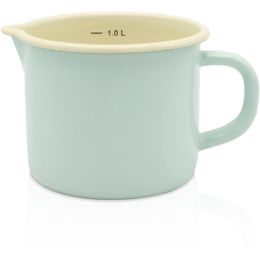 Krüger Milchtopf KRÜGER, grün (mint), H:11cm Ø:12cm, Töpfe, Literskala, 1 Liter, für Induktions-Kochfelder geeignet