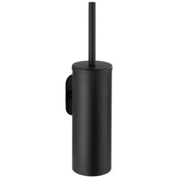 WC-Garnitur Wenko "Orea", schwarz (schwarz, matt), B:9cm H:39cm L:12,5cm, Edelstahl, Reinigungsbürsten, aus rostfreiem Edelstahl