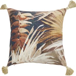 Kissenhülle done. "Indian Summer", braun, B:45cm L:45cm, Polyester, Obermaterial: 100% Polyester, Kissenbezüge, bedruckte Kissenhülle mit Tasseln