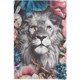 Poster Reinders "Löwe Blumenkranz - Pflanzen - Farbenfroh", bunt (farbe bild(er): mehrfarbig), B:61cm H:91,5cm, Papier, Bilder