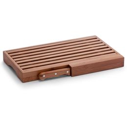 Brotschneidebrett zeller PRESENT, braun, B:23,5cm H:4cm L:39,5cm, Bambus, Schneidebretter, Inklusive Brotmesser