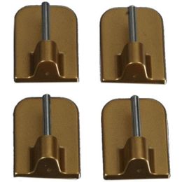 Klebeträger Liedeco, gold (goldfarben, matt), B:1,7cm H:2,4cm, Kunststoff, Metall, Sichtschutzbefestigungen, für Vitragen-Bistrostangen